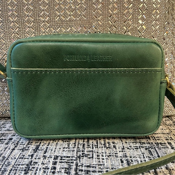 Portland Leather | Bags | Portland Leather Green Crossbody Small Camera ...